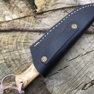 Perkin Damascus Steel Hunting Knife With Sheath Bushcraft Knife - SK1200