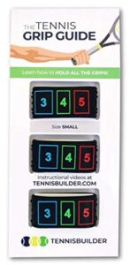 the tennis grip guide by tennisbuilder | designed for adults and kids tennis racket | from advanced to beginner tennis players (small, 3 pack)