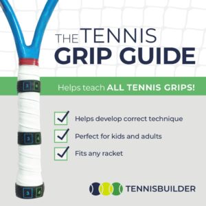 The Tennis Grip Guide by Tennisbuilder | Designed for Adults and Kids Tennis Racket | from Advanced to Beginner Tennis Players (Small, 3 Pack)