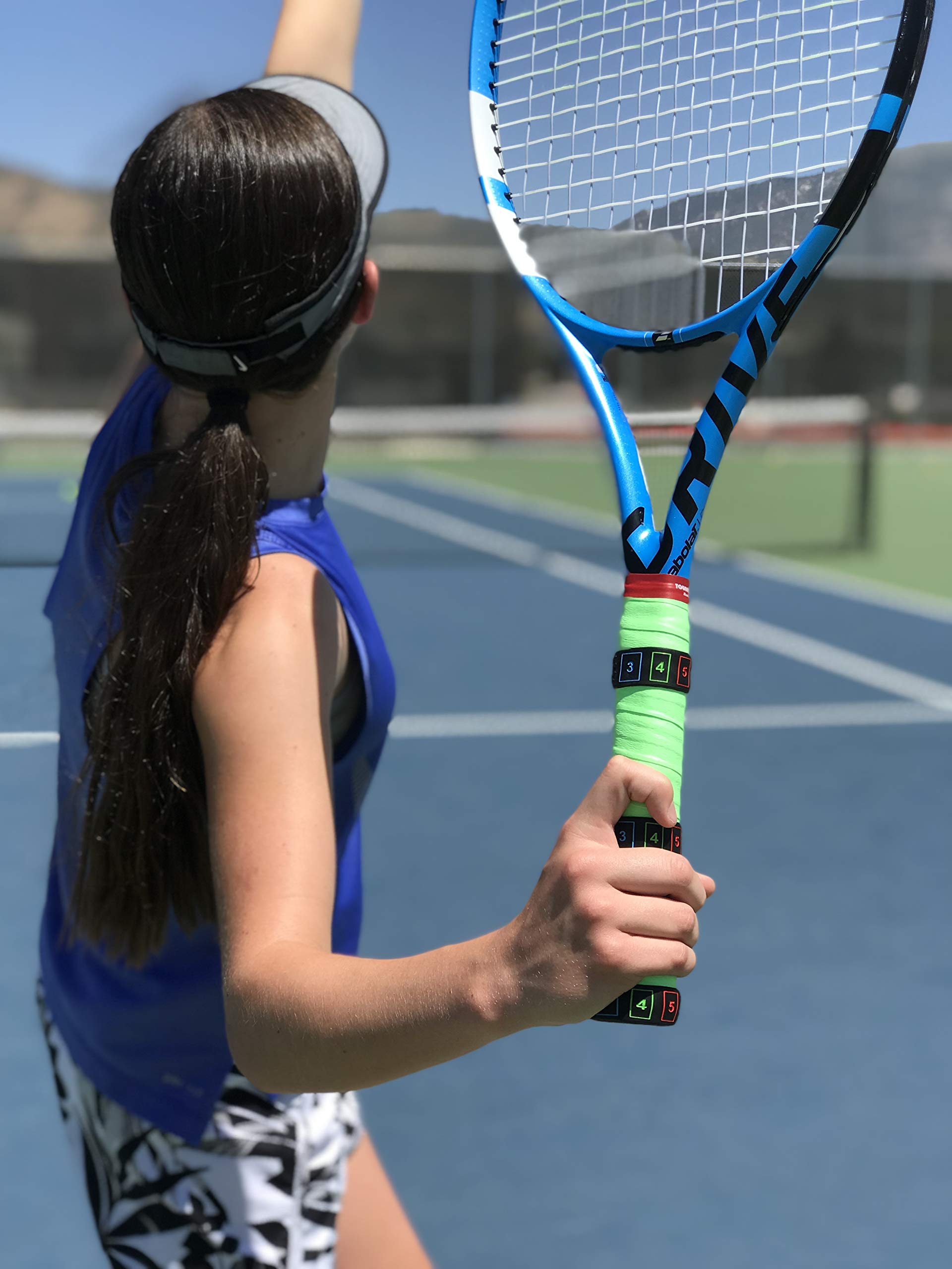 The Tennis Grip Guide by Tennisbuilder | Designed for Adults and Kids Tennis Racket | from Advanced to Beginner Tennis Players (Small, 3 Pack)