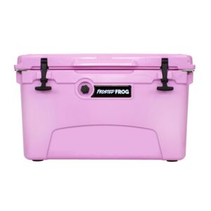 frosted frog pink 45 quart ice chest heavy duty high performance roto-molded commercial grade insulated cooler