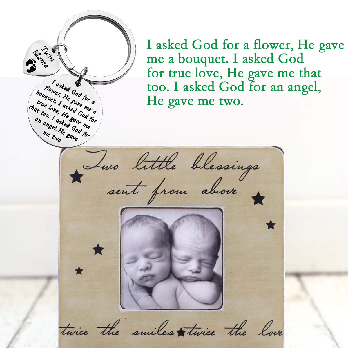 Twin Mom Gift Mom of Twins Gift Twins Jewelry New Mom Gift Mommy to Be Gift Mother of Twins Jewelry (Twin Mom Keychain)