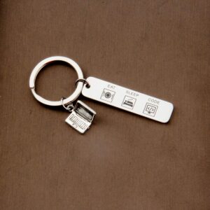 TGBJE Programmer Gift Coder Gift Eat Sleep Code Keychain Gift for Software Engineer (Coder Keychain)