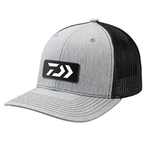 fishing cap trucker grey black rubber patch logo