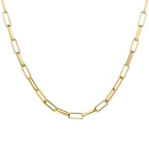 boutiquelovin 14k gold plated oval link chain necklaces for women dainty paperclip necklaces layering chains jewelry 24 inches 4mm