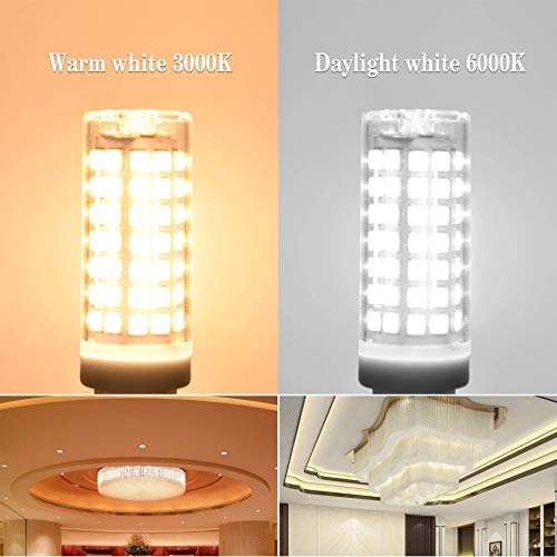 hansang G9 Led Light Bulb,6W Chandelier Light Bulbs (60W Halogen Equivalent),88PCS LED,6000K Daylight White,Non-dimmable,G9 Bi Pin Base,360 Degrees Beam Angle,600LM,Pack of 6