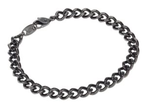 phiten carbonized titanium chain bracelet – corrosion-resistant, lightweight, pure premium grade for sports, gym, and athletics for men and women, black 7.5 inch