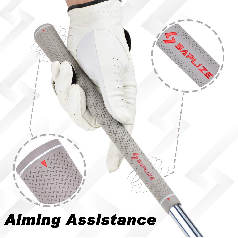 SAPLIZE Rubber Golf Grips, 13 Grips with Complete Regripping Kit, Midsize, Golf Club Grip, Grey