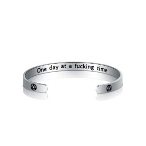 tgbje one day at a time bracelet sobriety gift addiction recovery gift aa bracelet na gift (sobriety gift)