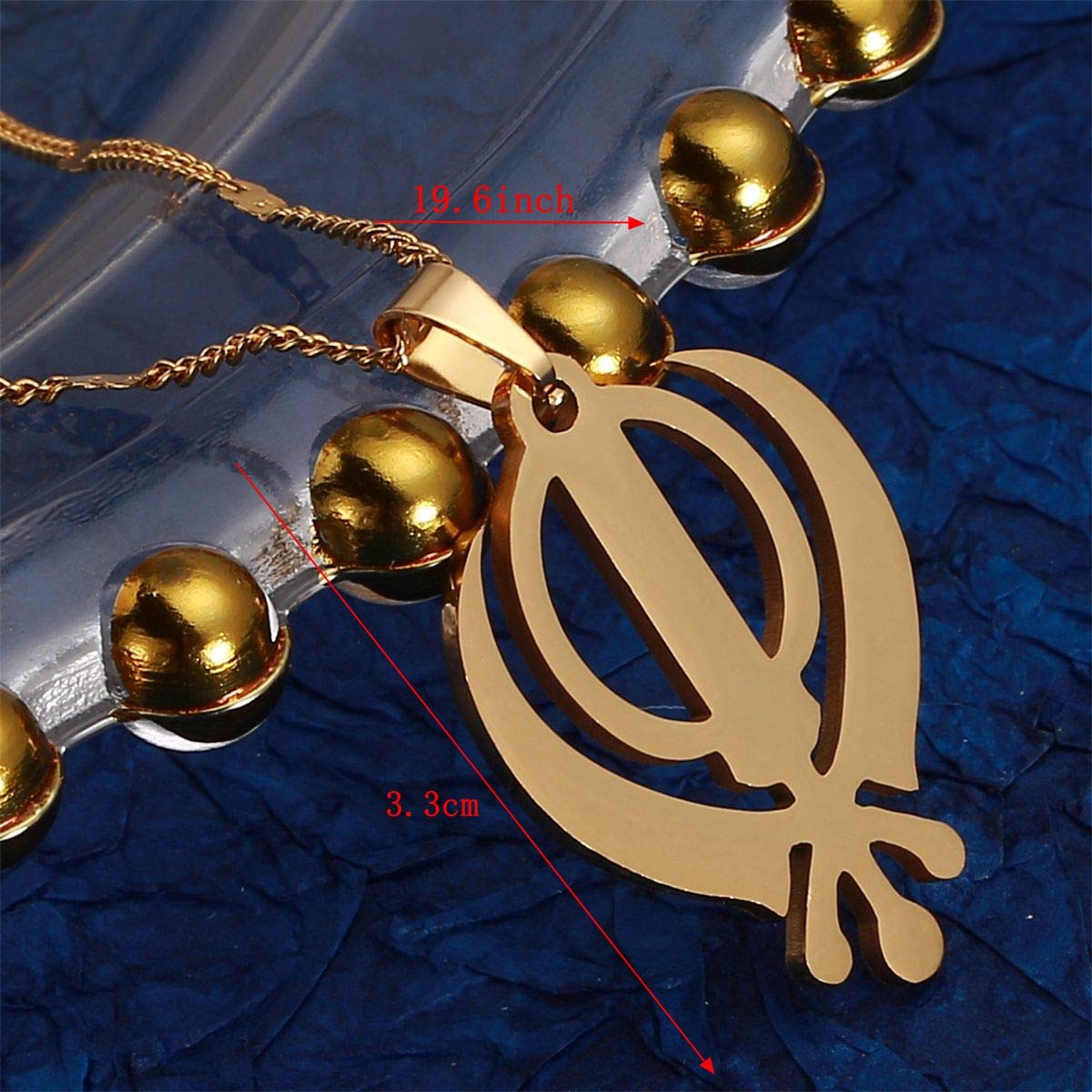 Sikhism Necklace Pendant Sikh Khanda Jewelry Gold Color Sikhs Necklaces Religious (Gold)