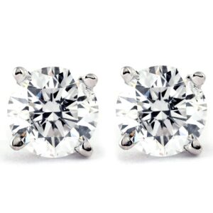 pompeii3 14k white or yellow gold 1/4ct t.w. diamond studs round-cut tiny natural diamond earrings women's