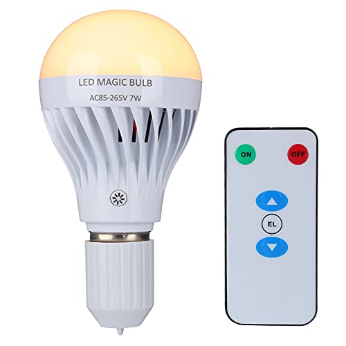 BSOD LED Magic Bulb, 7W Warm White Emergency Light with Remote Controller and Rechargeable Built-in Battery E26 Lamp for Home Indoor Power Outages Lighting (Warm White)