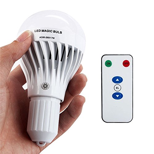 BSOD LED Magic Bulb, 7W Warm White Emergency Light with Remote Controller and Rechargeable Built-in Battery E26 Lamp for Home Indoor Power Outages Lighting (Warm White)