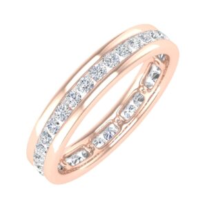 finerock 1/2 carat channel set diamond wedding eternity ring band in 14k rose gold (ring size 5.5)