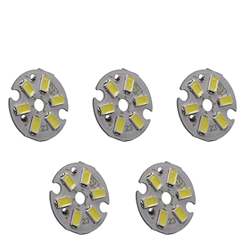 Othmro 5pcs 23mm Dia LED Chip Bulb Super Bright High Power, 9-11V 6500K 5730 Aluminum LED Bulb Surface Mounted Devices Light Beads,Floodlight for Camper Light Bulb, Home Reading, Light Marine Lamps