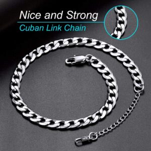 Anklets for Women Stainless Steel Barefoot Jewelry Ankle Bracelets Cuban Link Ankle Chain Mens Chain Anklet