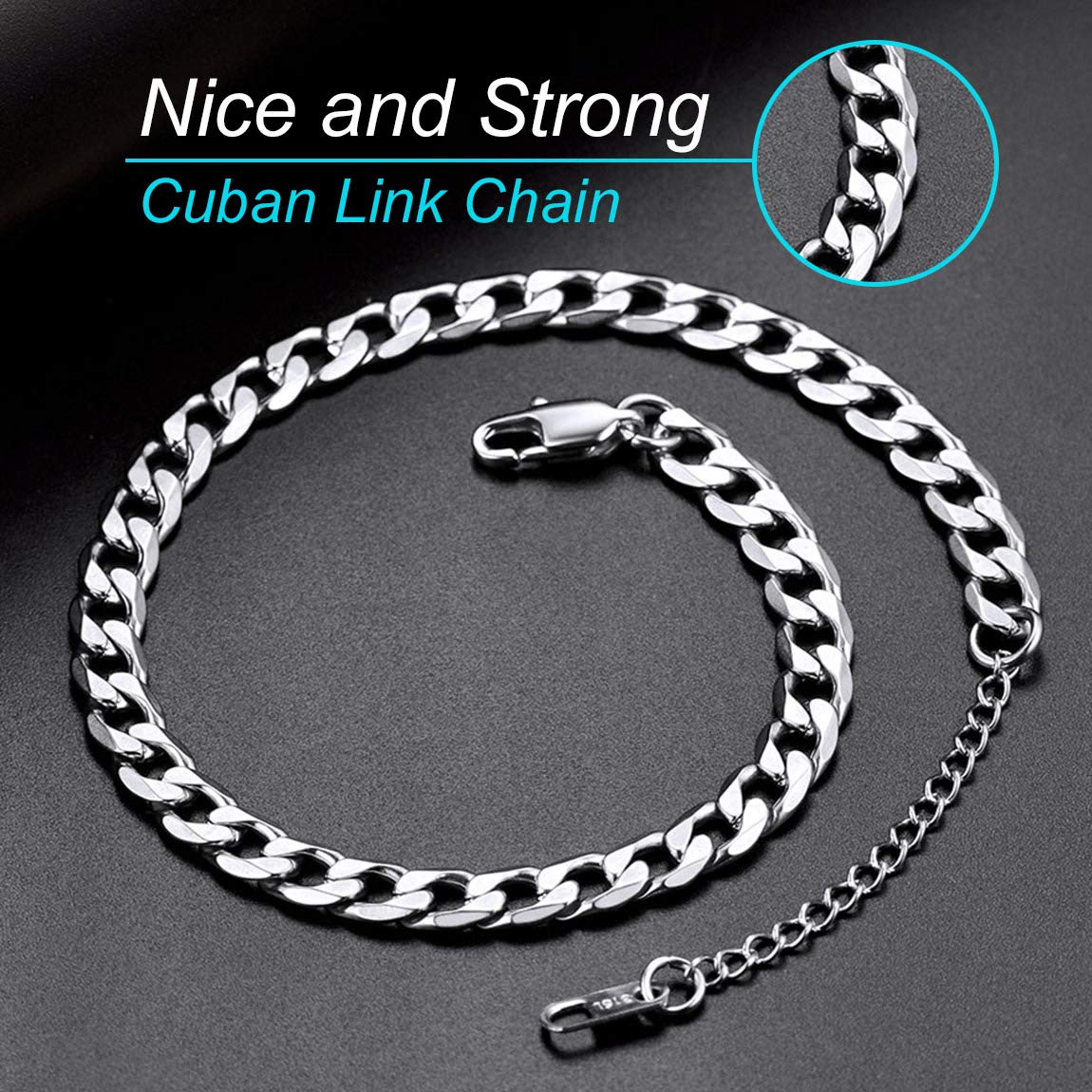 Anklets for Women Stainless Steel Barefoot Jewelry Ankle Bracelets Cuban Link Ankle Chain Mens Chain Anklet