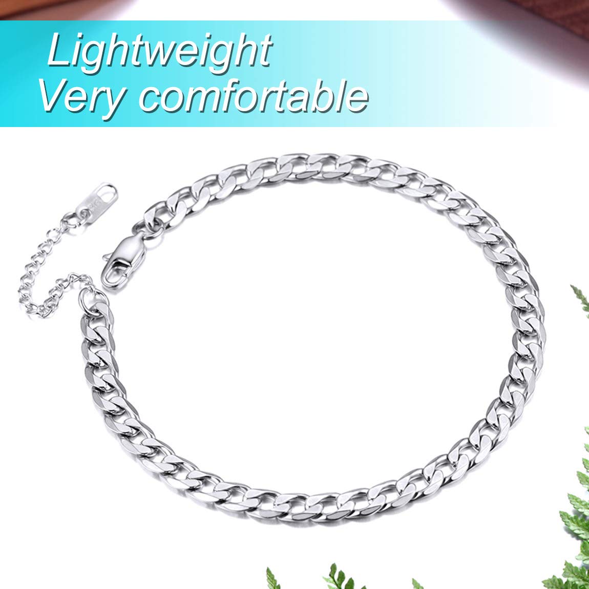 Anklets for Women Stainless Steel Barefoot Jewelry Ankle Bracelets Cuban Link Ankle Chain Mens Chain Anklet