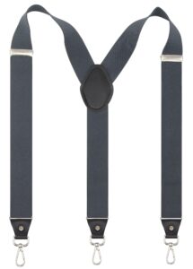 timiot mens suspender with swivel hooks adjustable braces y shaped elastic comfortable braces strap (dark grey)