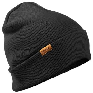 beanie for men winter thermal cuffed knit hat warm gifts womens beanies black