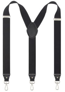 timiot mens suspender with swivel hooks adjustable braces y shaped elastic comfortable braces strap (black)