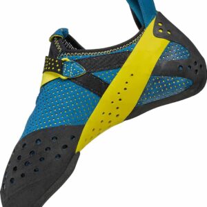 SCARPA Furia Air Rock Climbing Shoes for Sport Climbing and Bouldering - Specialized Performance for Sensitivity and Breathability - Baltic Blue/Yellow - 7-7.5