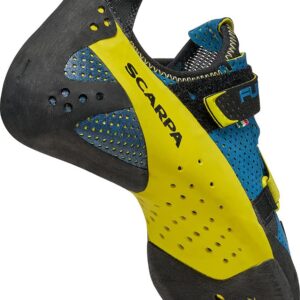 SCARPA Furia Air Rock Climbing Shoes for Sport Climbing and Bouldering - Specialized Performance for Sensitivity and Breathability - Baltic Blue/Yellow - 7-7.5