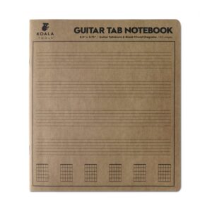 koala tools | guitar tablature - guitar tab notebook (1 book) | 8.5" x 9.75" 60pp. - blank paper, sheets for music chord notation