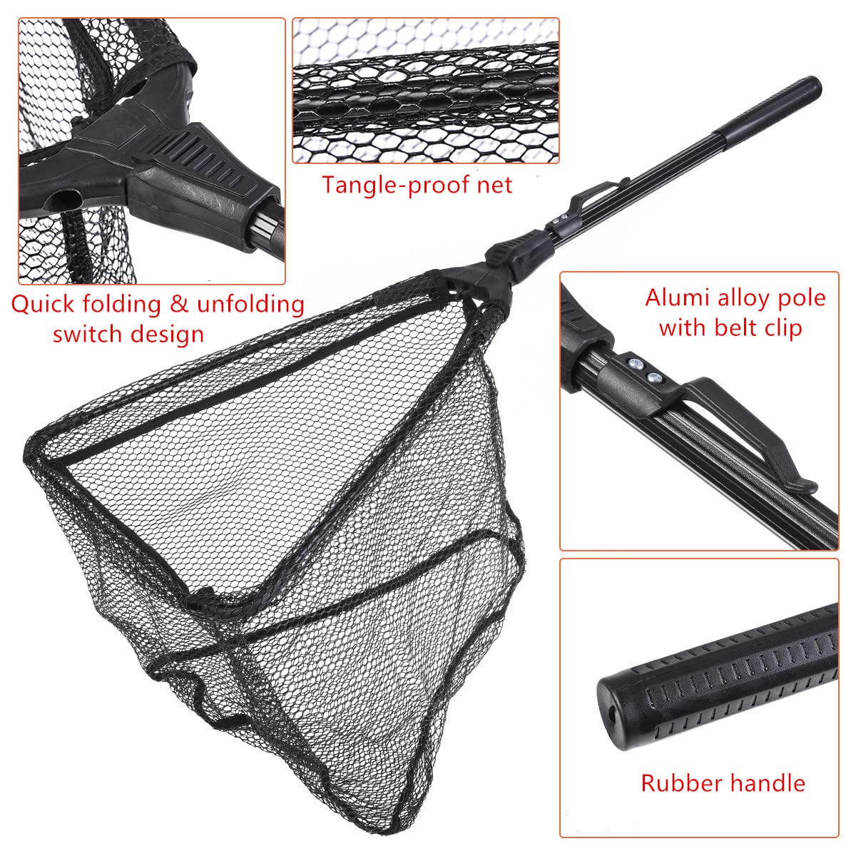 Toasis Fly Fishing Landing Net Small Size Nylon Mesh Trout Bass Catch and Release Net