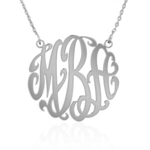 joelle jewelry personalized name necklace monogram initial sterling silver-customized pendant with your initials