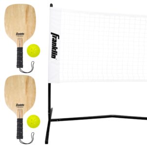 franklin sports half court size pickleball net by franklin pickleball - includes 10ft net, (2) paddles, and (2) x-40 usa pickleball approved pickleballs,black