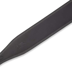 Levy's Leathers Butter Double Stitch 2.5" wide Garment Leather Guitar Strap; Deluxe Series - Black (M17BDS-BLK)