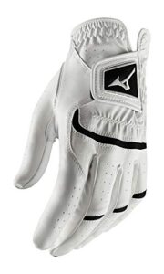 mizuno 2020 elite golf glove white/black, medium/large cadet , left hand