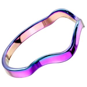 fantasy forge jewelry rainbow elemental wave ring womens stainless steel minimalist stackable band size 8