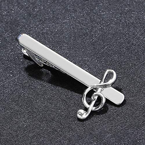 ANG-puneng Business Tie Bar Men Tie Clip Creative Silver High-end Fashion Clips Gifts Charms Jewelry Pins Music Note Decoration Shirt Suit Clothing Accessories