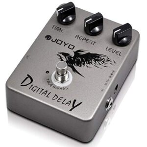 joyo digital delay effect pedal for electric guitar & bass delay time range 25ms-600ms sounds "analog" delay - true bypass (jf-08)