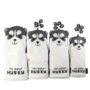 animal golf headcover driver mallet blade putter leather cute replacement covers (husky 135ut set)