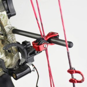 Zer one Archery Cable Slide, Compound Bow Splitter Roller Glide Shooting Hunting Aluminium Alloy Archery Glide Separator(Red)