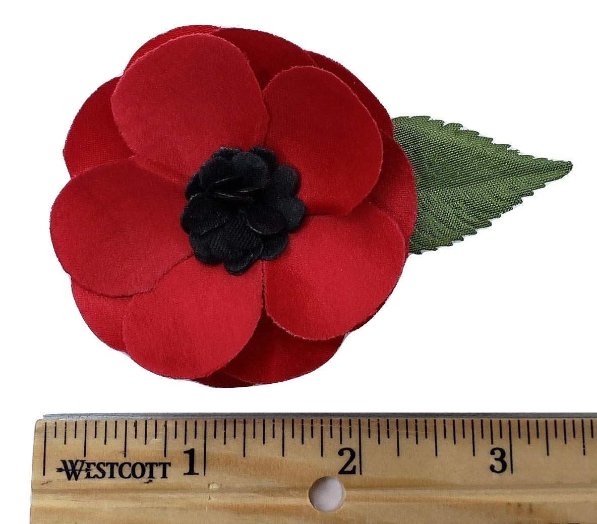 Poppy Silk Fabric Flower Pin Brooch Flower. Red Satin Poppy - Poppies Hand-made in New York's Garment Center (American Made)