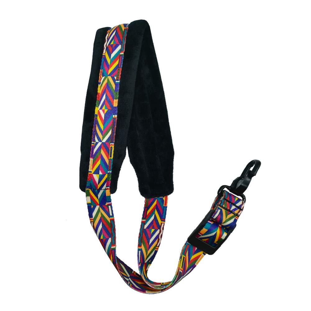 Saxophone Strap Rainbow Style Soft Padded Alto Tenor Bari Soprano Sax Neck Harness