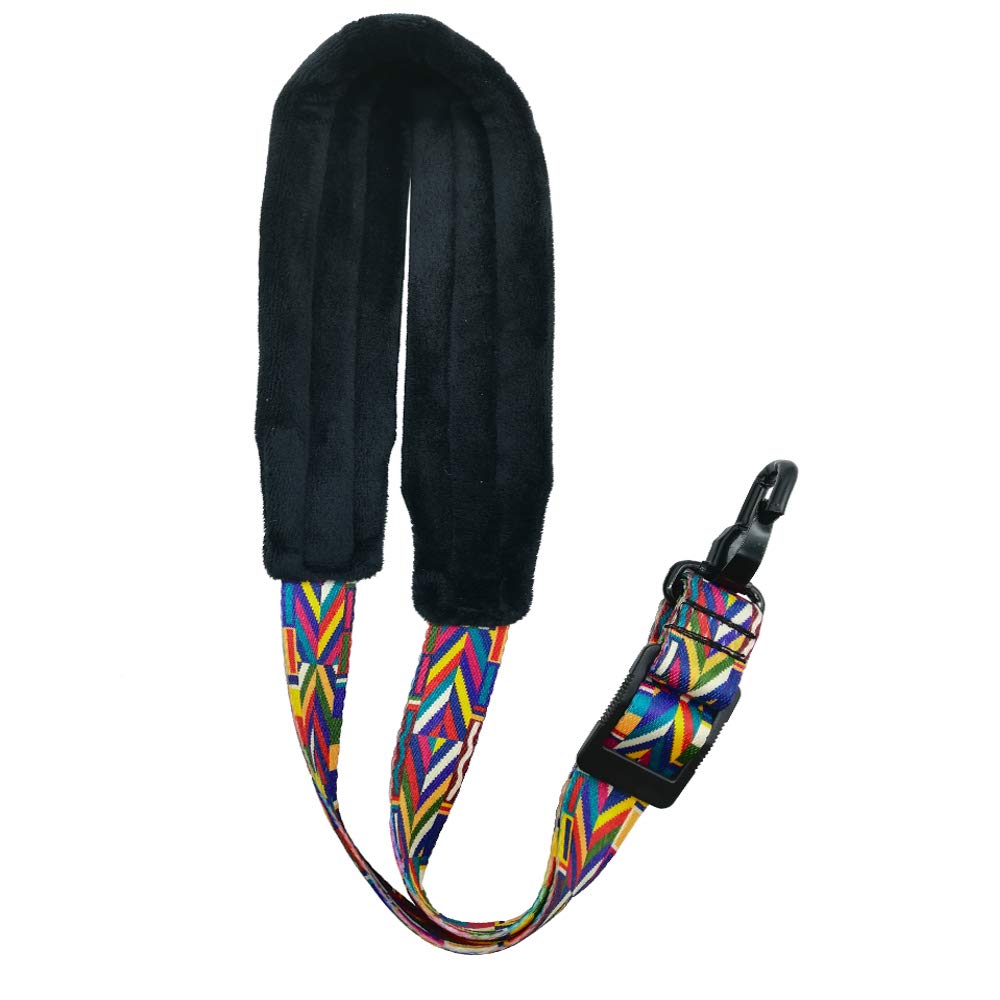 Saxophone Strap Rainbow Style Soft Padded Alto Tenor Bari Soprano Sax Neck Harness