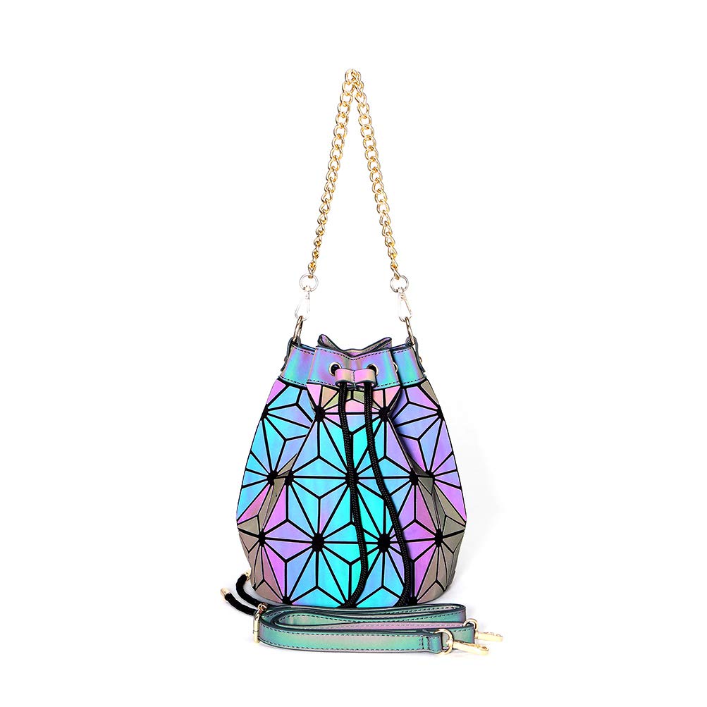 Chic Boutique De Mode Geometric Luminous Purses Handbags Holographic Crossbody Shoulder Bag (Chain)