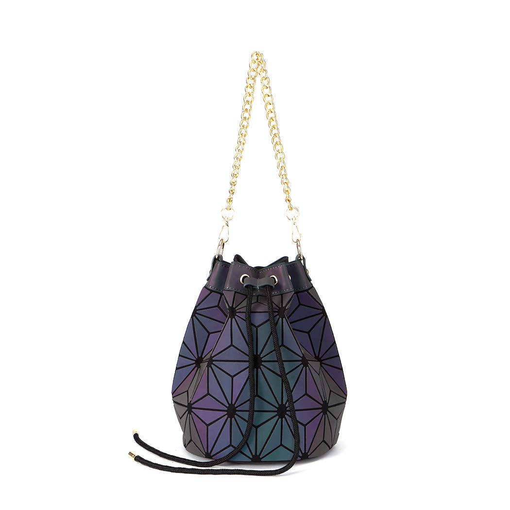 Chic Boutique De Mode Geometric Luminous Purses Handbags Holographic Crossbody Shoulder Bag (Chain)