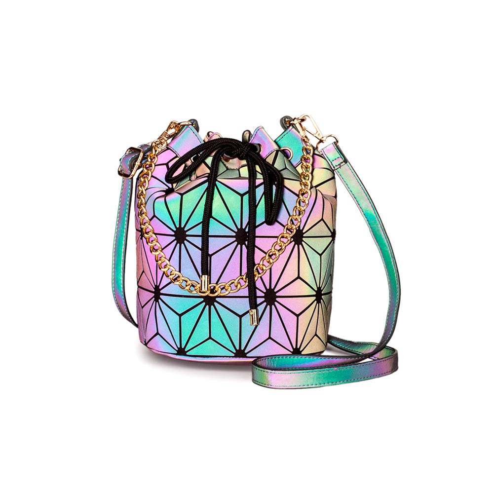 Chic Boutique De Mode Geometric Luminous Purses Handbags Holographic Crossbody Shoulder Bag (Chain)