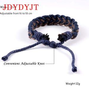 Hemp Bracelet Handmade Braided Woven Friendship Bracelets Bulk for Men Women's Anklet Adjustable