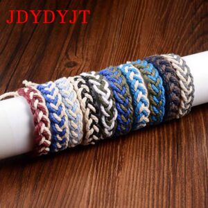 Hemp Bracelet Handmade Braided Woven Friendship Bracelets Bulk for Men Women's Anklet Adjustable