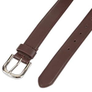 Amazon Essentials Women's Casual Skinny Jean Belt with Single Prong Buckle (Available in Plus Size), Brown, Large