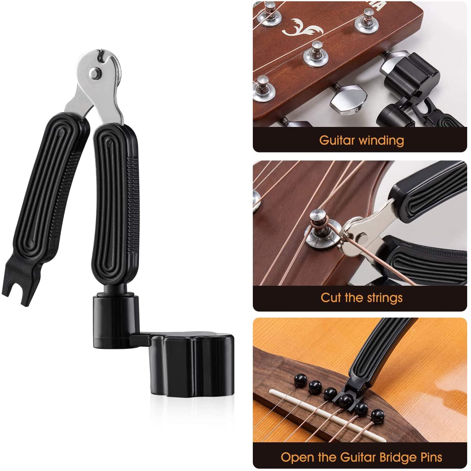 Guitar Accessories Set 9 Pieces Guitar Tool Kit Including Guitar Capo, Tuner, String Winder, Guitar Picks, Guitar Bones Pick Holder for acoustic electric guitar player