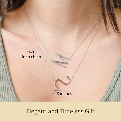 MAX + STONE Block 10k Yellow Gold Letter Necklace for Women | Personalized Gold Initial Necklace for Women | Real Gold Pendant Necklace with Initial Letter J on an 16-18 inch Cable Chain