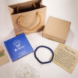 OFGOT7 50th Birthday Gifts for Women Turning 50 – Bead Bracelet with Message Card & Gift Box - Fiftieth